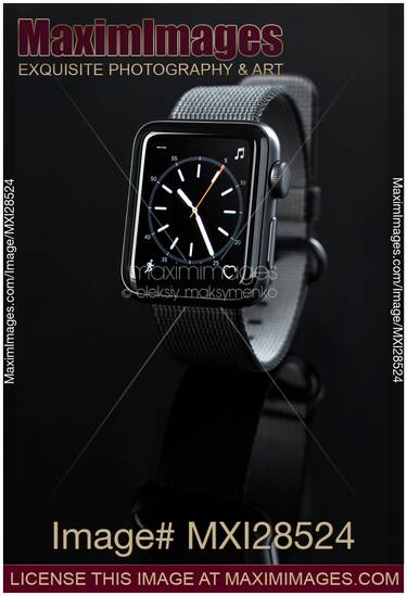 Photo of Apple Watch smartwatch with analog clock dial | Stock Image ...