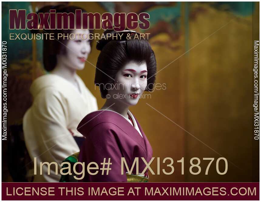 Photo of Beautiful Geisha Kyoto Geiko portrait with an expressive look ...