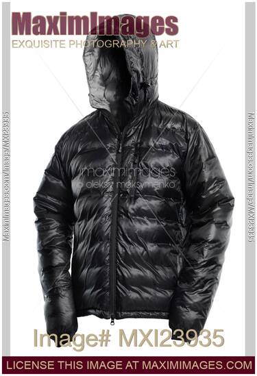 Photo of Black Winter Jacket on White Background | Stock Image MXI23935