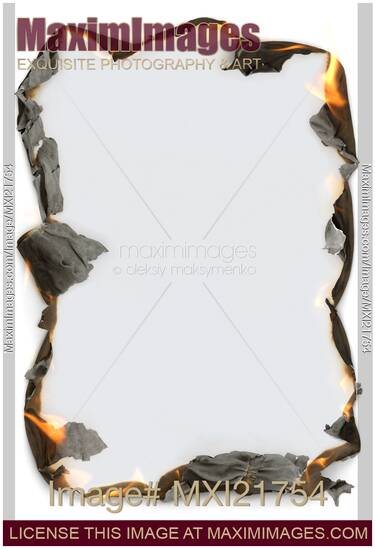 Photo of Burning Sheet of Paper | Stock Image MXI21754