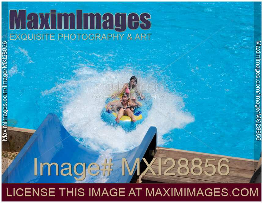 Photo of Children on a Water Ride in a Water Park | Stock Image MXI28856