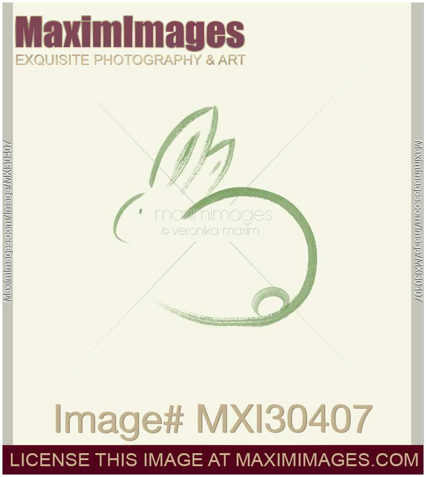 Image of Cute round bunny rabbit original artwork based design art on ...
