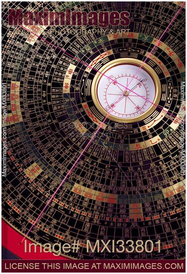 Photo of Feng Shui compass Luo Pan metal plate of the Heaven dial with ...