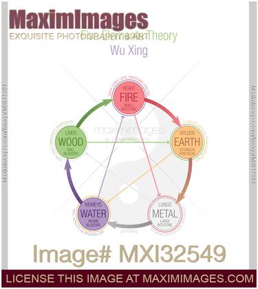 Image of Five Elements Theory chart Wuxing Wu Xing in Taoism and TCM ...