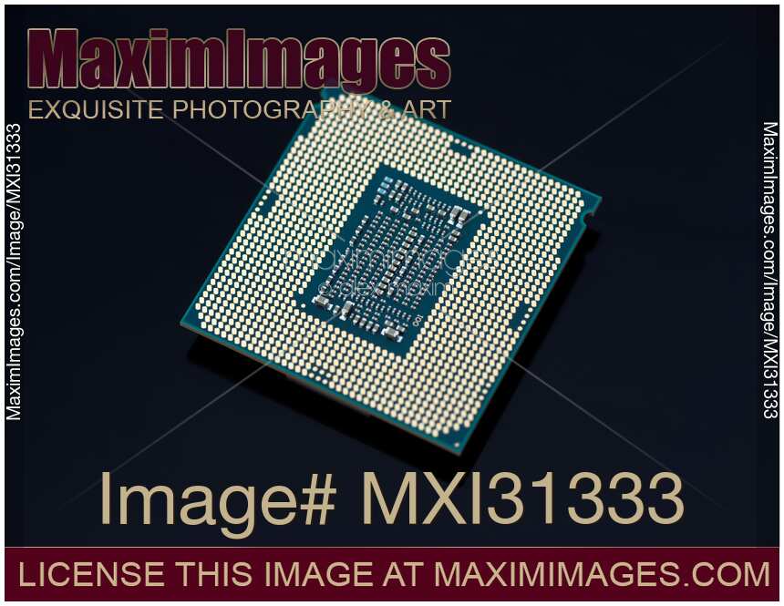 Photo of Intel Core i7-8700K processor CPU LGA 1151 socket contacts ...