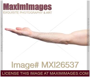 Photo of Man arm with open palm facing up | Stock Image MXI26537