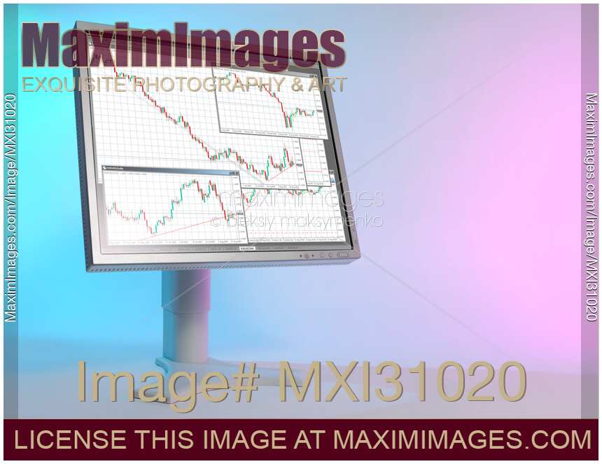 Photo of Monitor Displaying Forex Charts | Stock Image MXI31020