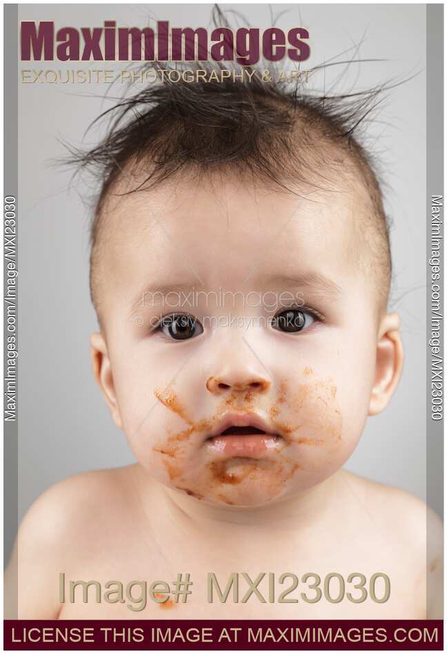 Photo of One Messy Baby Boy | Stock Image MXI23030