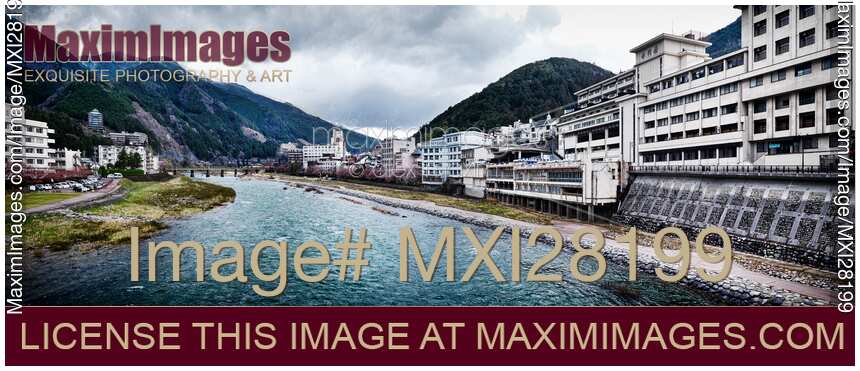 Photo of Panorama of Hida river in Gero Japan | Stock Image MXI28199