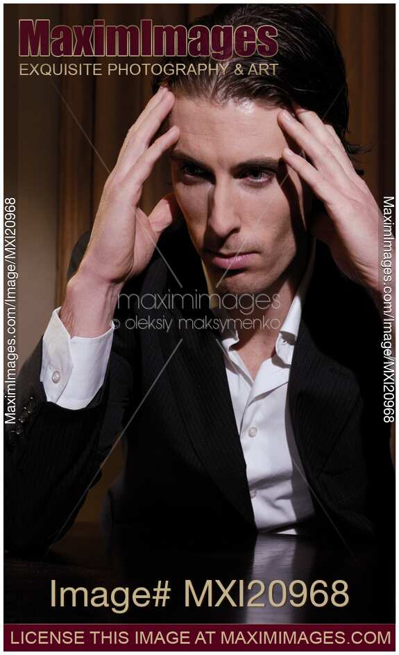 Photo of Portrait of a Stressed Young Man | Stock Image MXI20968