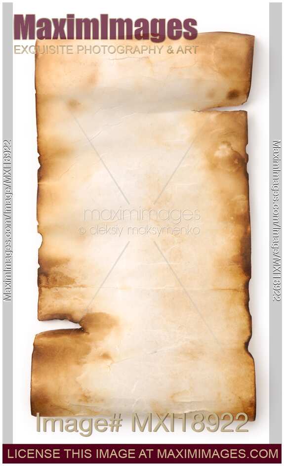 Photo of Unfolded Roll of Parchment | Stock Image MXI18922
