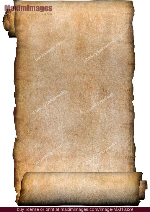 Manuscript, rustic roll of parchment. Stock Image MXI18329