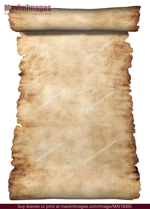 Roll Of Rustic Parchment Paper Background. Stock Photo MXI18365
