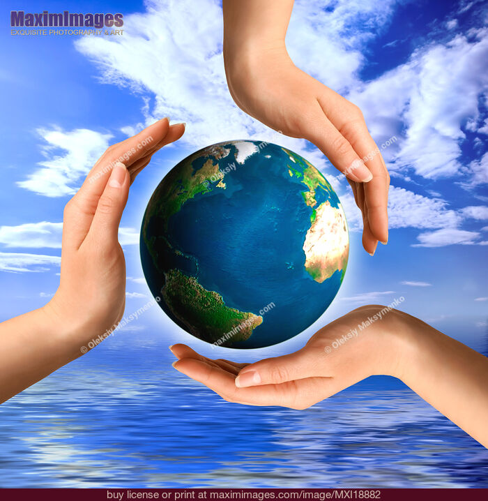 Conceptual Recycling Symbol with Earth Globe. Stock Photo MXI18882