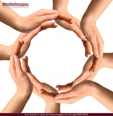 Hands Making a Circle on White Background. Stock Photo MXI18892