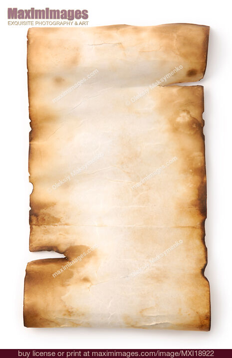 Unfolded Roll of Parchment. Stock Photo MXI18922