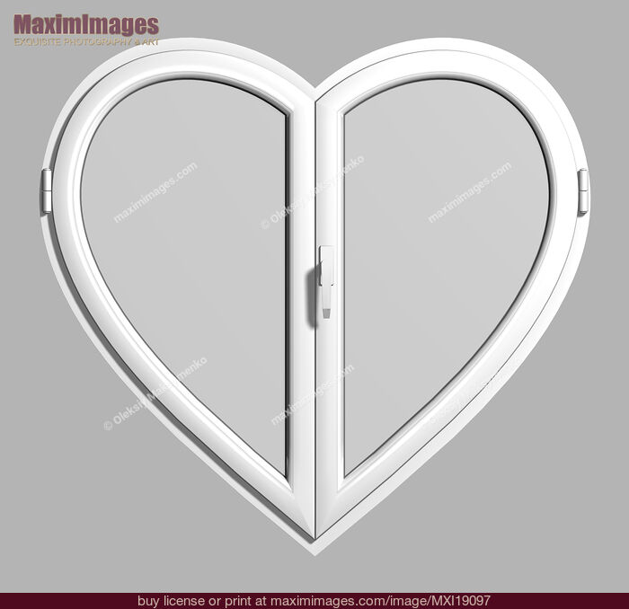 White Heart-Shaped PVC Window. Stock Image MXI19097