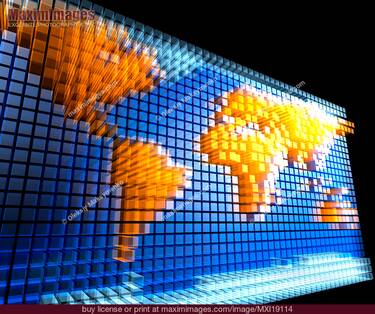 Digital World Map. Stock Image MXI19114