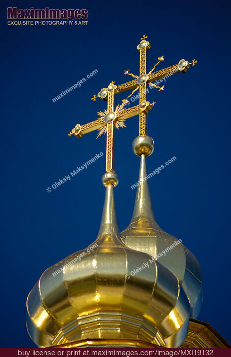 Golden Crosses of Cathedral. Stock Photo MXI19132