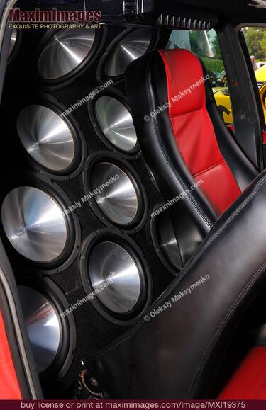 Powerful car audio system speakers. Stock Photo MXI19375