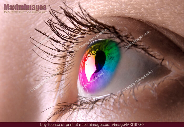 Colorful Eye Iris Closeup. Stock Photo MXI19780