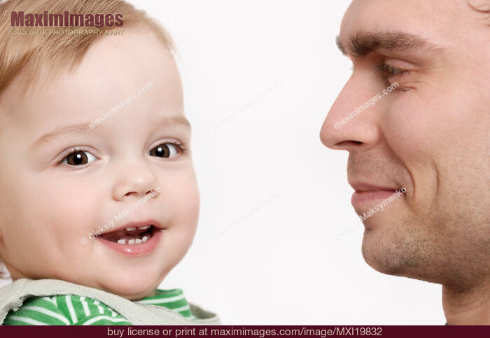 Cute little boy with his father. Stock Photo MXI19832