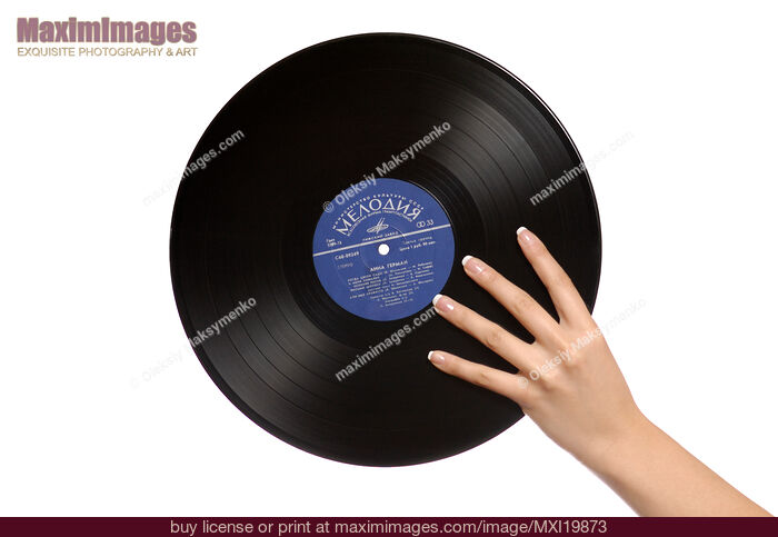 Vinyl Record in Hand. Stock Photo MXI19873