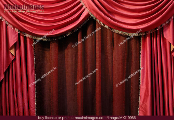 Red Curtain. Stock Photo MXI19986