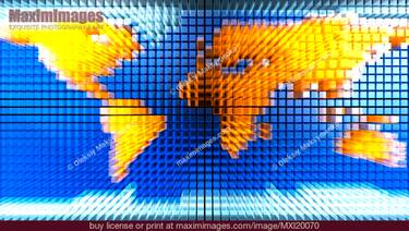 Digital World Map. Stock Image MXI20070