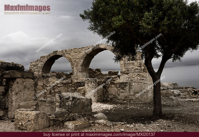 Dramatic scenery of Roman Agora architecture remains in Kourion Cyprus ...