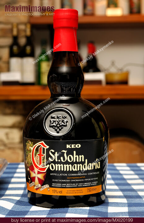 Commandaria Cyprus Wine in Bottle. Stock Photo MXI20199
