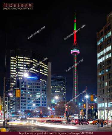 Toronto CN Tower at Night. Stock Photo MXI20398