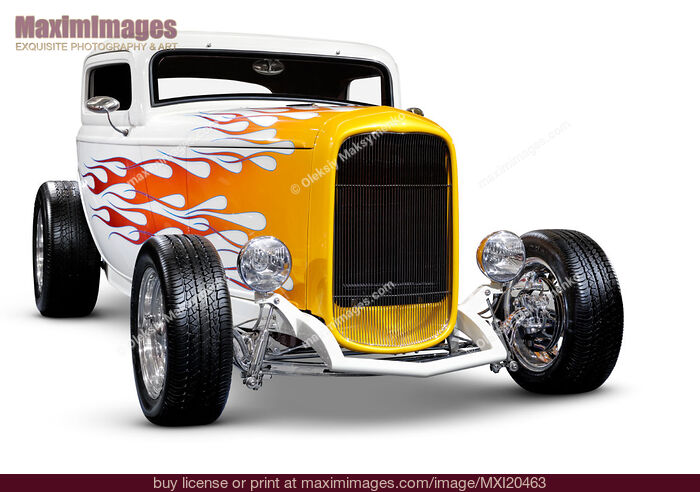 Hot rod Ford Hi-Boy Coupe 1932 custom vintage car. Stock Photo MXI20463