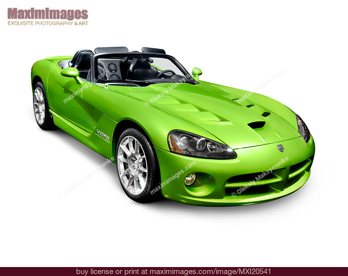 Green Dodge Viper SRT10 Roadster sports car. Stock Photo MXI20541