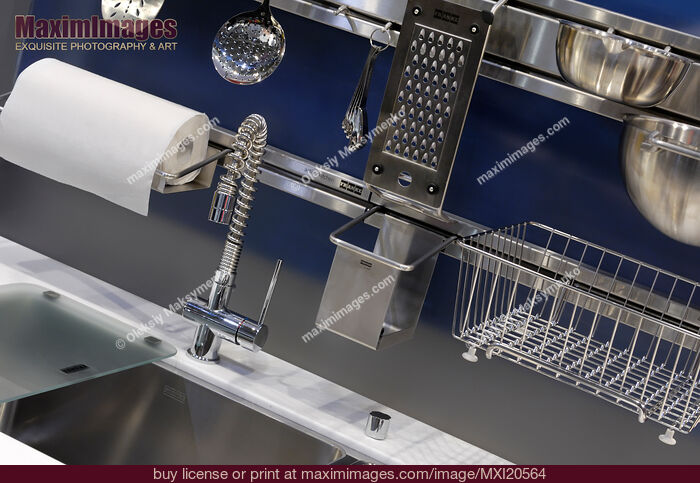 Modern stainless steel kitchen. Stock Photo MXI20564