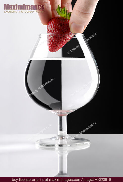 Strawberry in a Glass. Stock Photo MXI20619