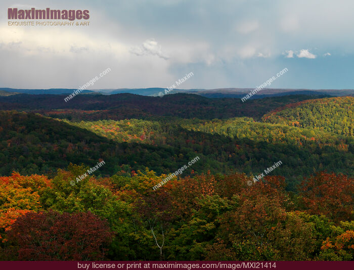 Storm Clouds over Fall Nature Scenery. Stock Photo MXI21414