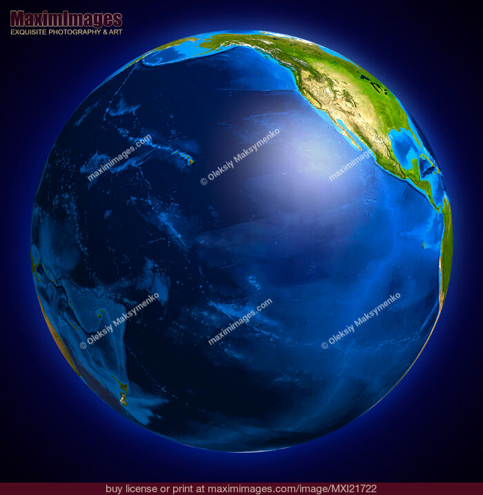 Earth Globe - Pacific Ocean. Stock Image MXI21722
