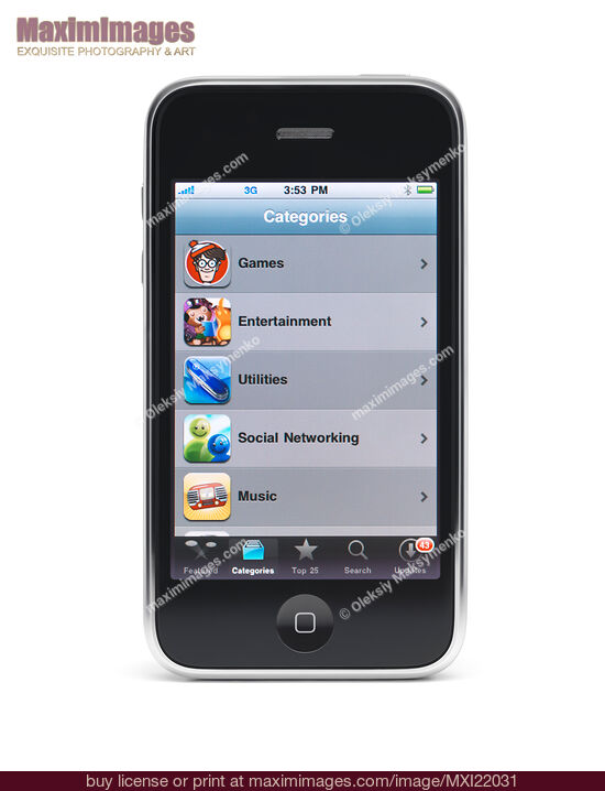 Apple iPhone 3Gs 3G Smartphone Displaying App Menu. Stock Photo MXI22031