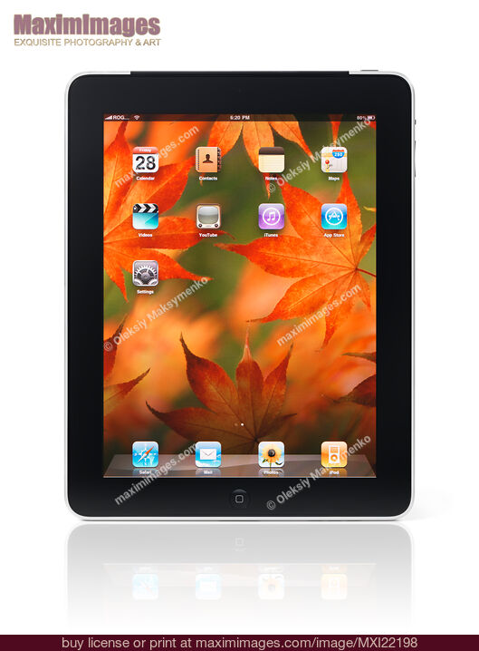 Apple iPad 3G Tablet Displaying Desktop. Stock Photo MXI22198