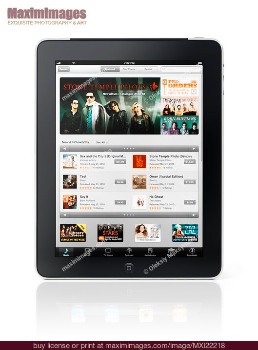 Apple iPad 3G Tablet Displaying iTunes Store. Stock Photo MXI22218