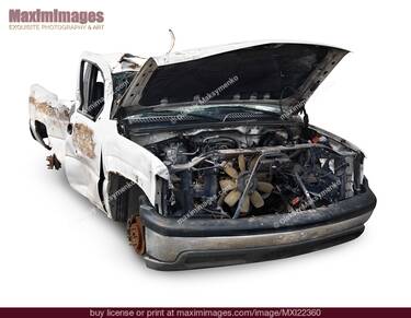 Wrecked Pickup Truck. Stock Photo MXI22360
