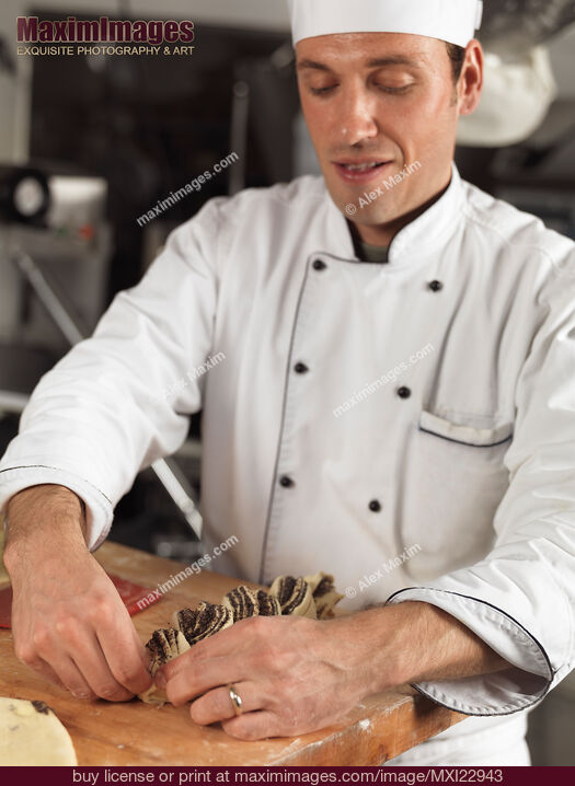 Baker Making Pastries. Stock Photo MXI22943