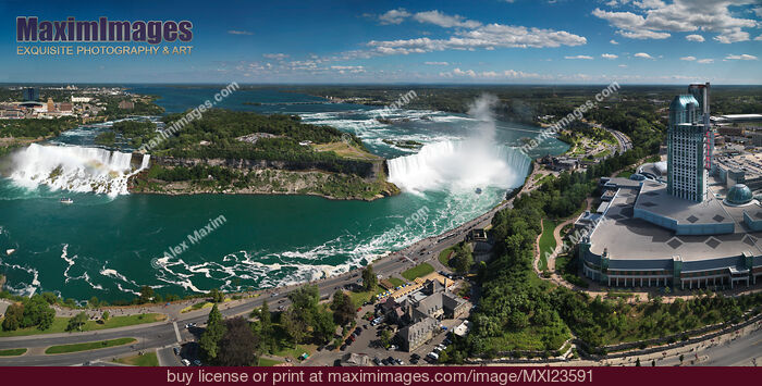 Aerial Panoramic View of Niagara Falls. Stock Photo MXI23591