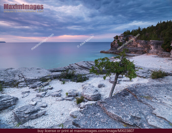 Georgian Bay Cliffs at Sunset. Stock Photo MXI23807
