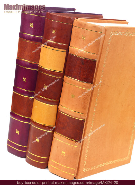 Three hardcover books. Stock Photo MXI24120