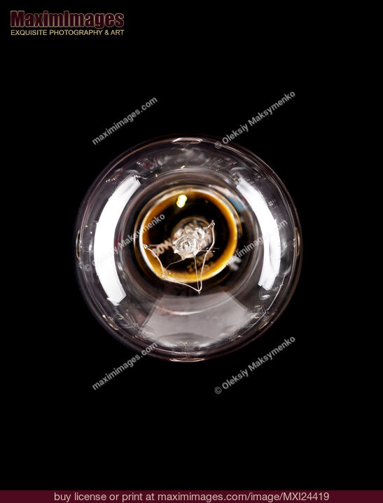 Incandescent light bulb turned off. Stock Photo MXI24419