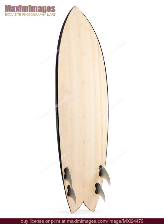 Fiberglass surfboard isolated on white. Stock Photo MXI24479