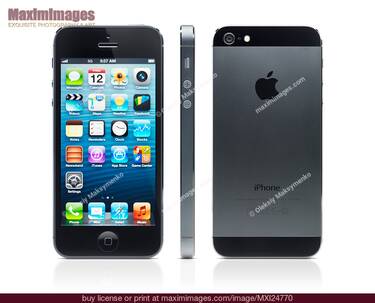 iPhone 5 front side and back. Stock Photo MXI24770