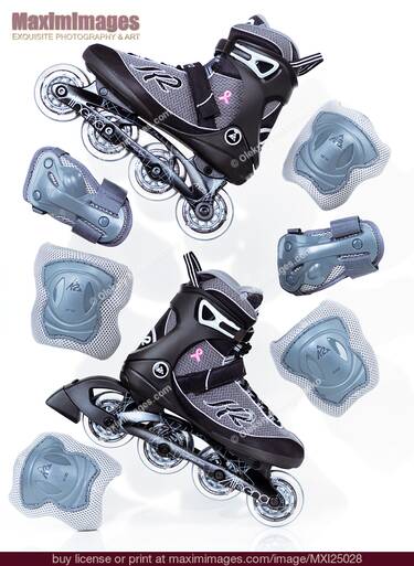 K2 inline skates and protective gear. Stock Photo MXI25028